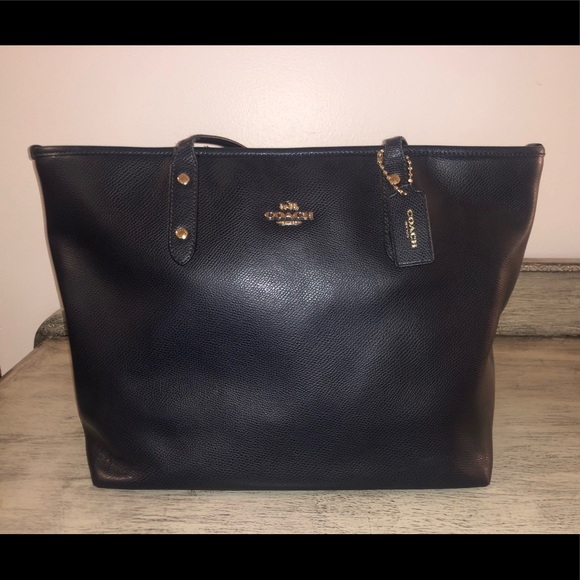 Coach | Bags | Coach Tote In Navy Blue | Poshmark